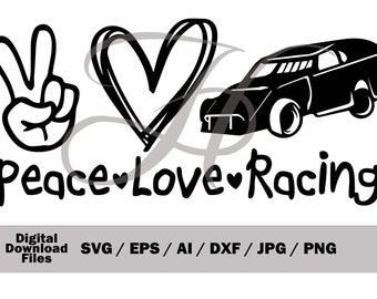 Peace Love Racing Svg | Etsy