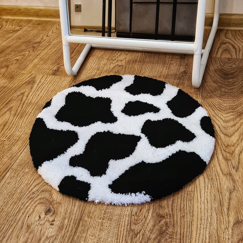 Cow Print Rug - Etsy