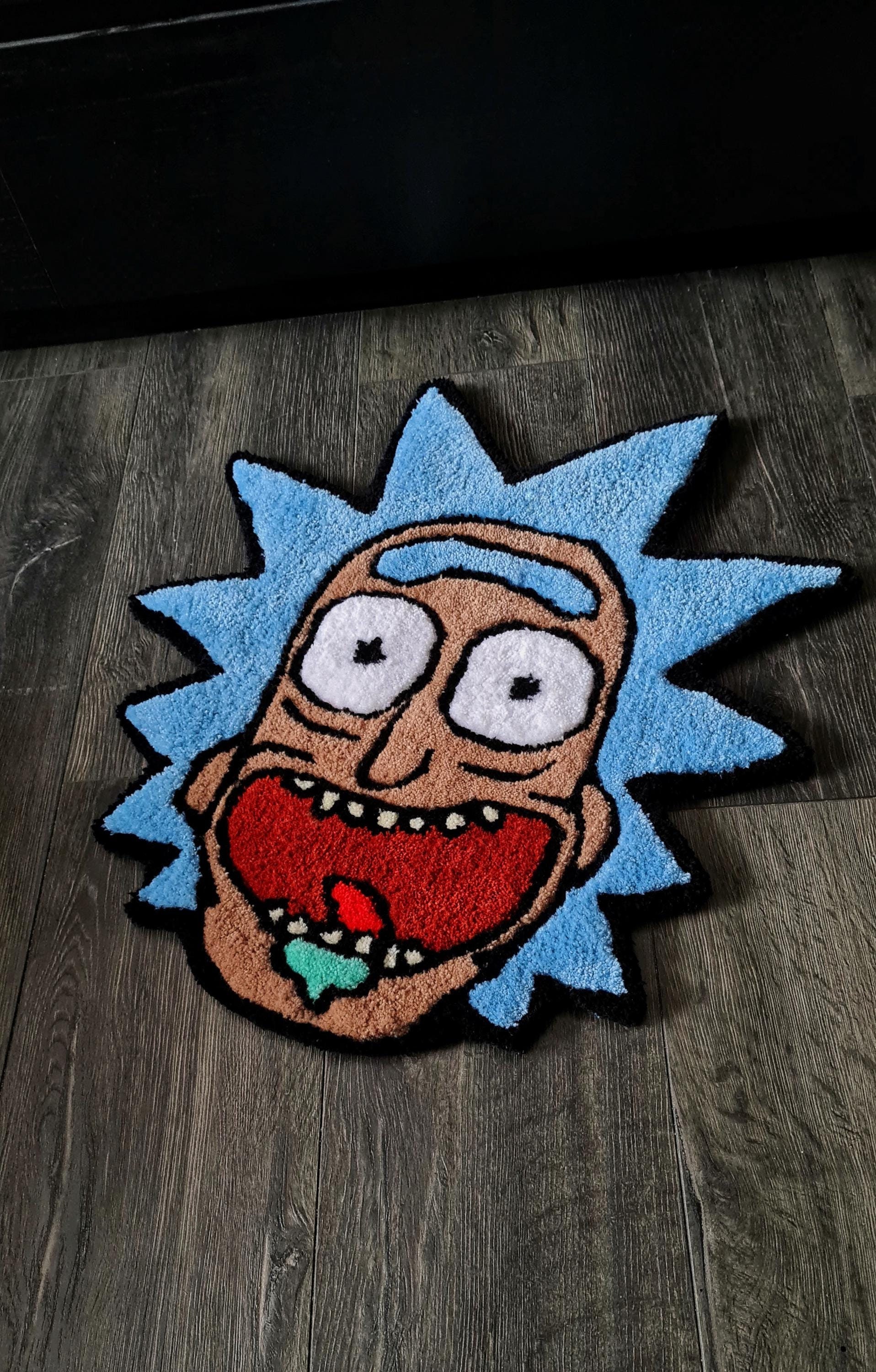 Handmade Rick and Morty Cartoon Character Tufted Rug Fan Art-inspired ...