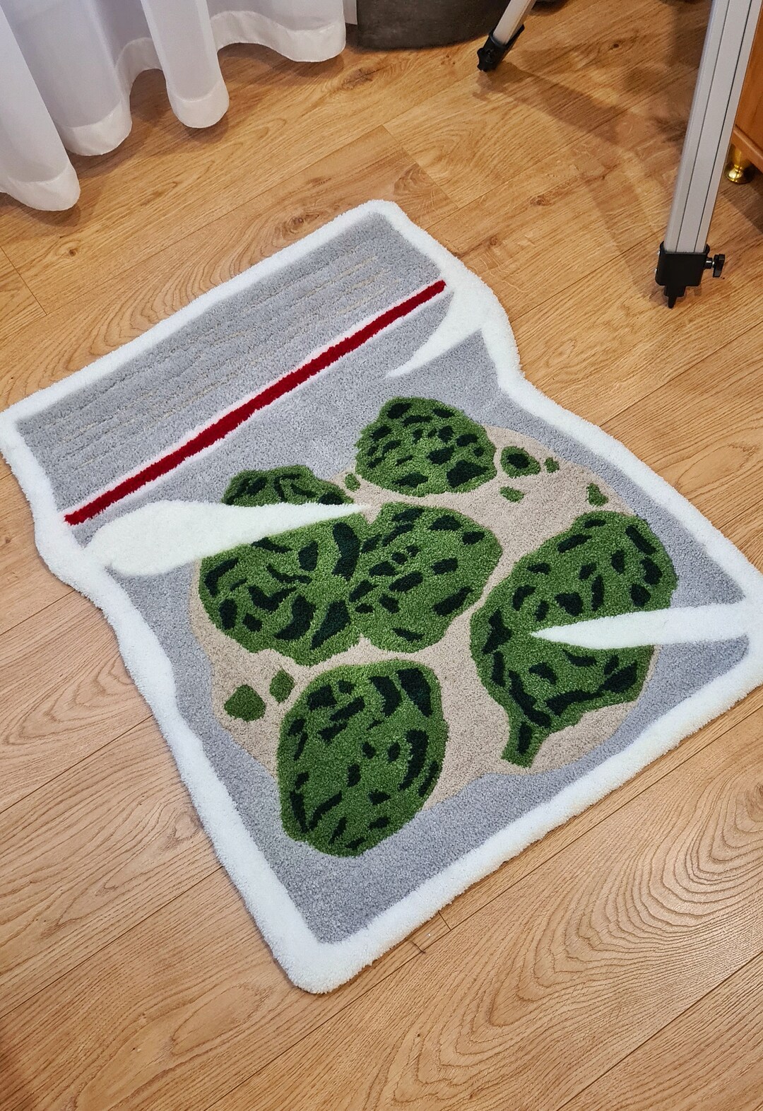 Tufted Herb Bag Rug Bohemian Wall Art & Floor Mat Handmade Hippie Decor ...