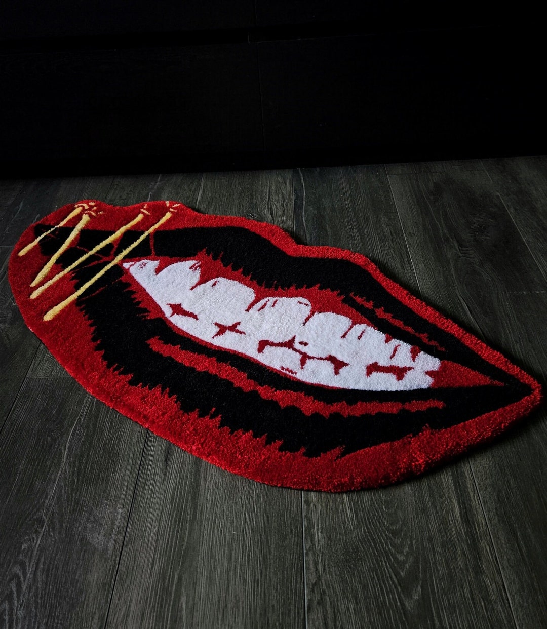 Edgy Lips Tufted Rug | Modern Area Decor | Wall Art | Unique Birthday ...