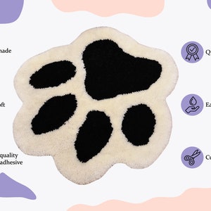 Handmade Animal Paw Print Rug, for Pet, Animal, Cat, Dog, Home Decor ...