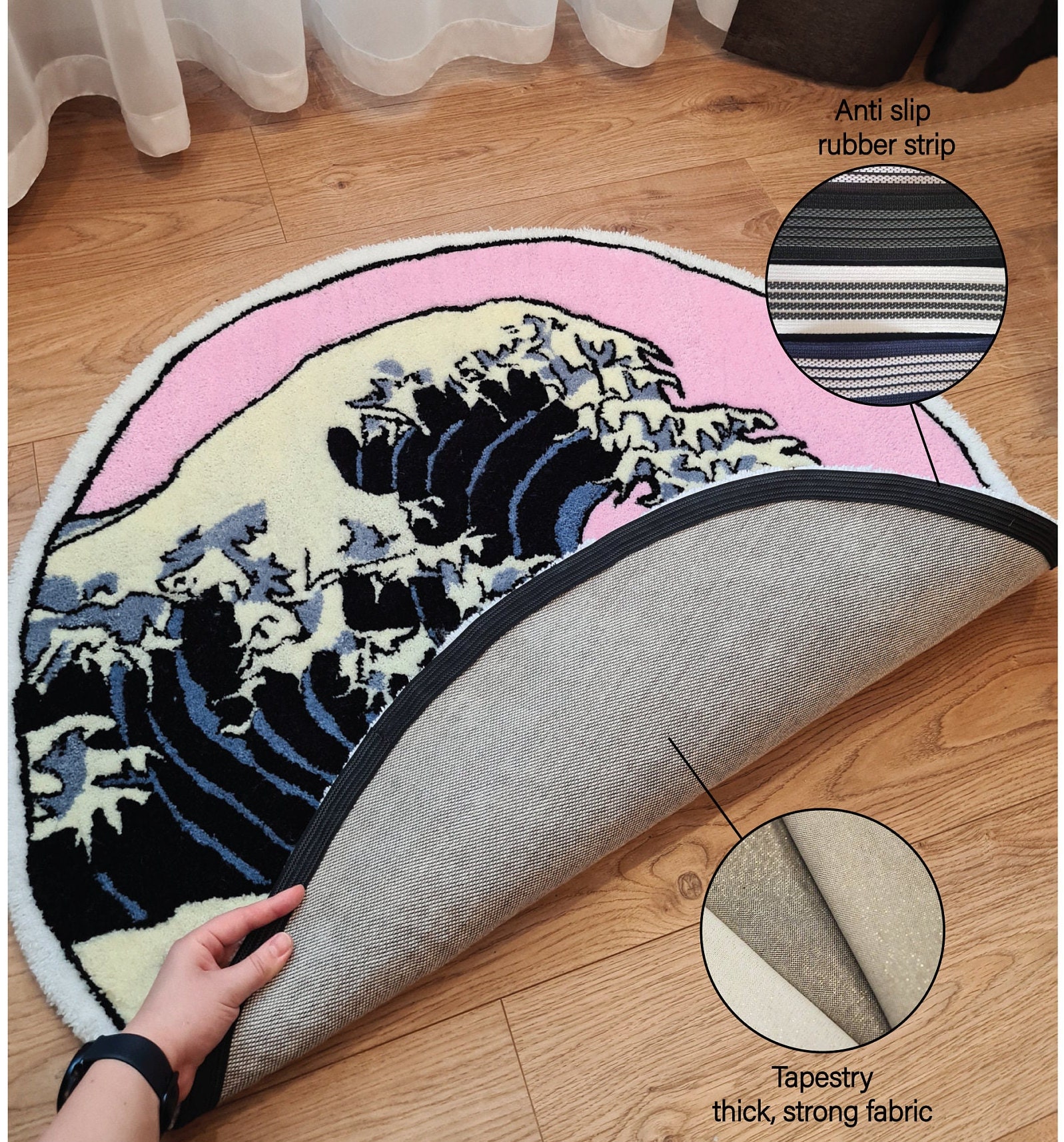 The Great Wave Handmade Tufted Rug Cute Home Decor Living - Etsy