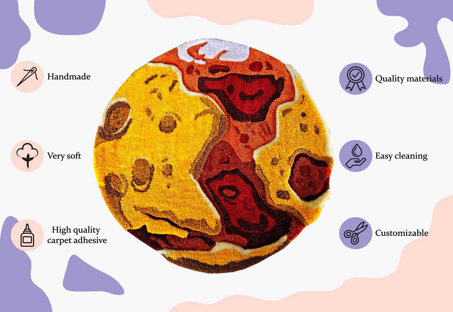 Handmade Mars Planet Tufted Rug With 3D Cut-out Design - Etsy