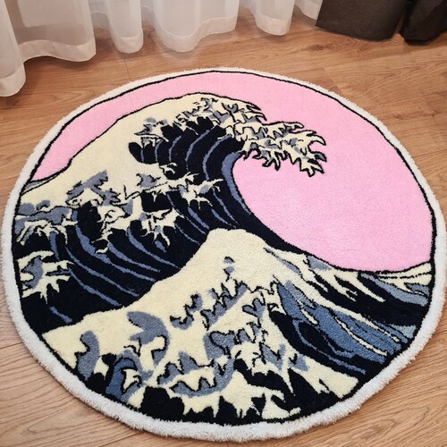 The Great Wave Handmade Tufted Rug Cute Home Decor Living - Etsy