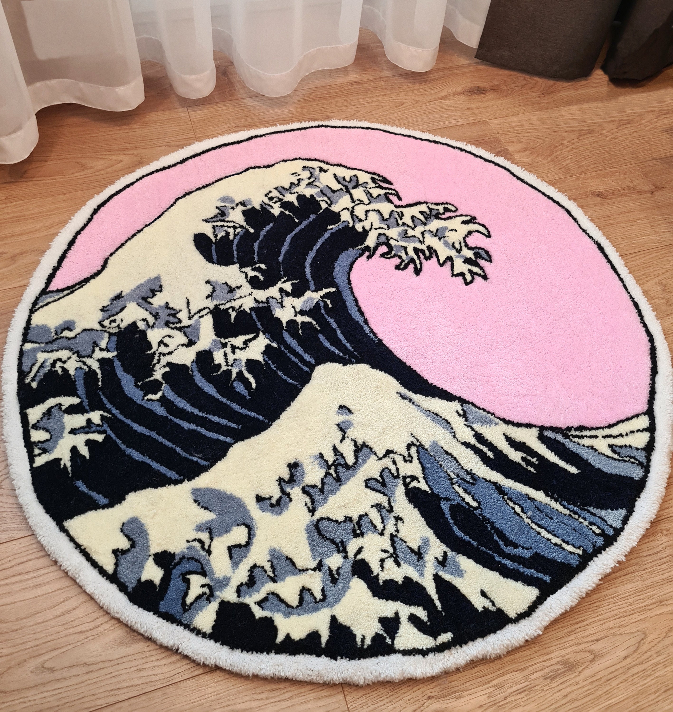 The Great Wave Handmade Tufted Rug Cute Home Decor Living - Etsy