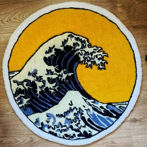 The Great Wave Handmade Tufted Rug, Cute, Home Decor, Living Room ...