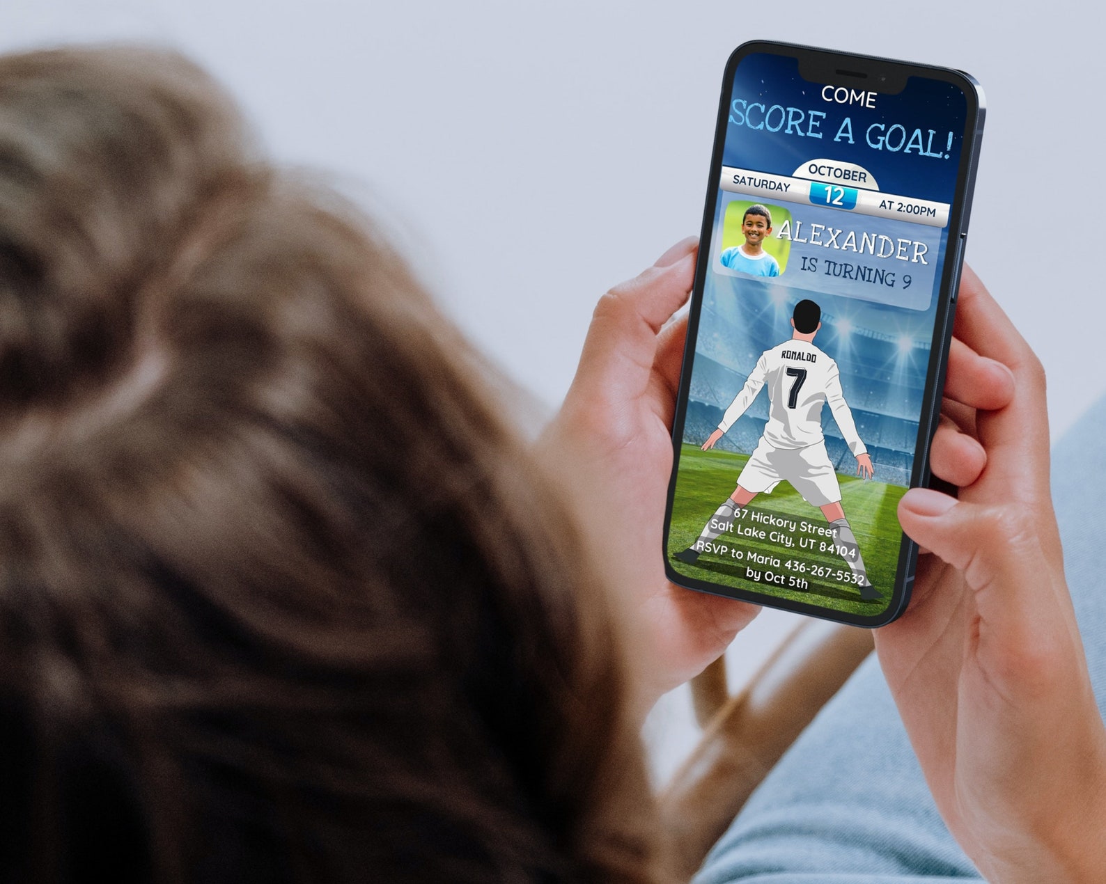 Soccer Birthday Invitation, Soccer Digital Party Invite, Football ...