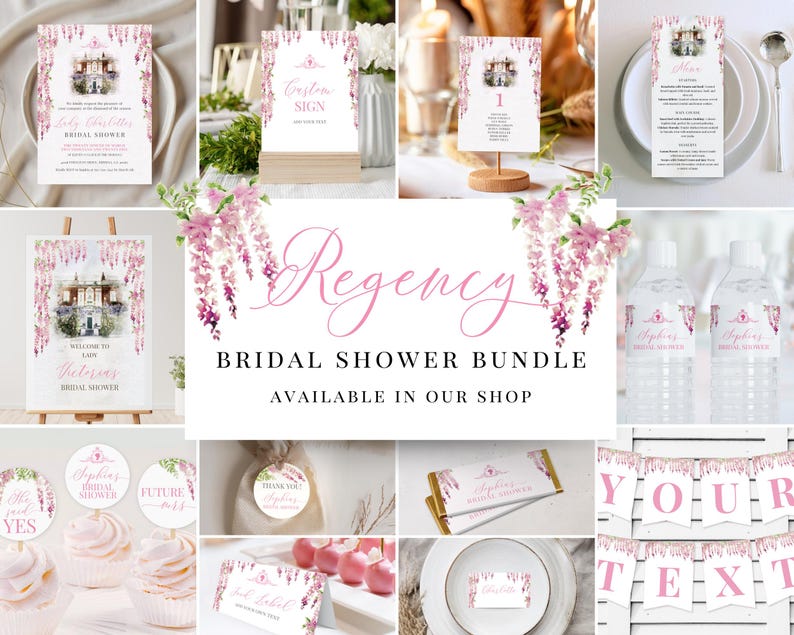 Pink Regency Theme Bridal Shower Video Invitation, Wisteria Birthday ...