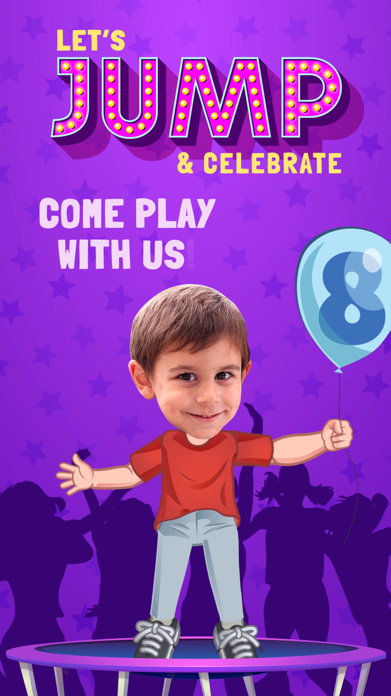 Kids Party E Invite Jump Birthday Video Invitation - Etsy