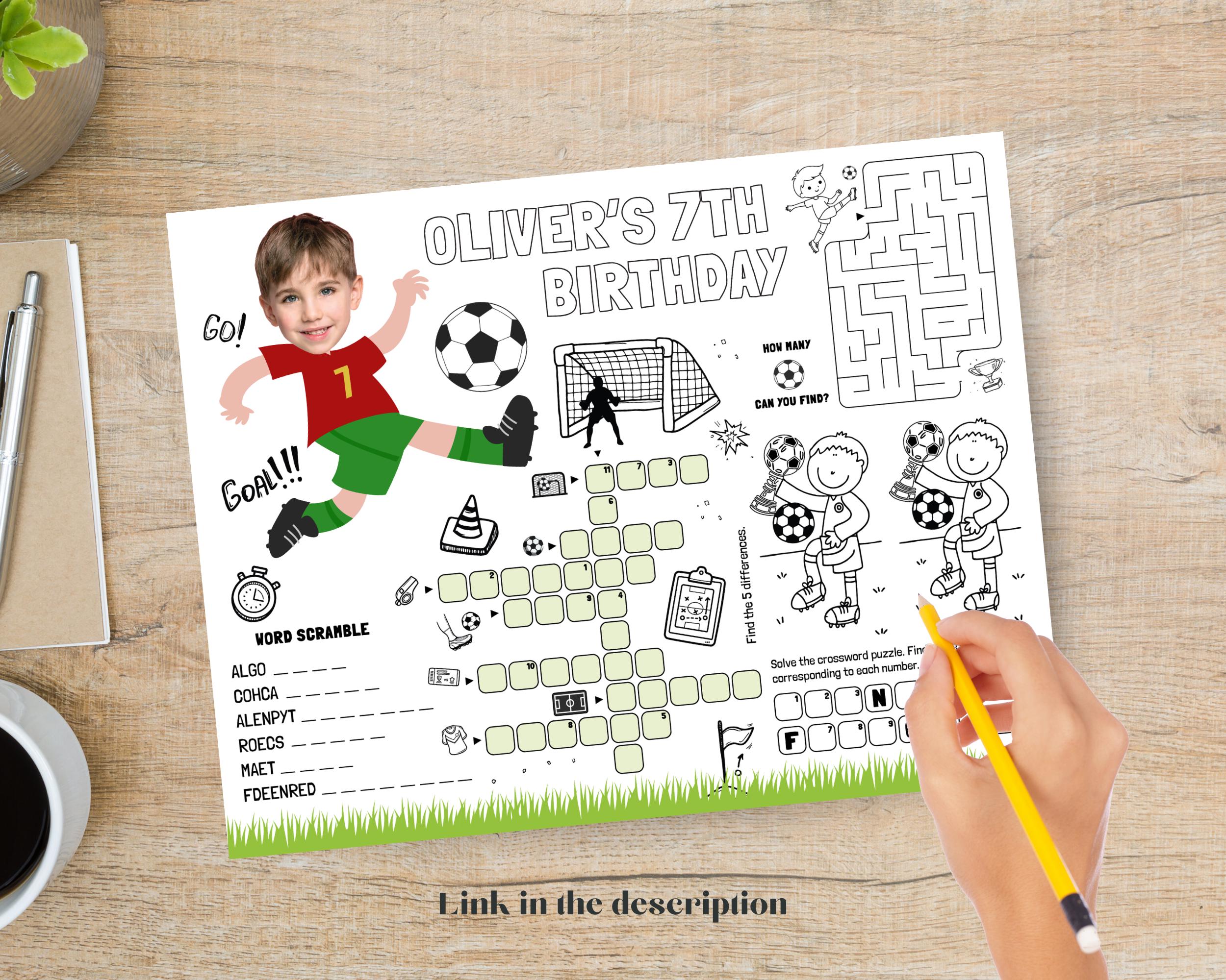 Kylian Mbappe Themed Birthday Activity Page, Kids Soccer Games Sheet ...