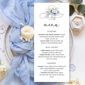 Kentucky Derby Menu Card Template, Derby Hat Party Menu List Editable ...