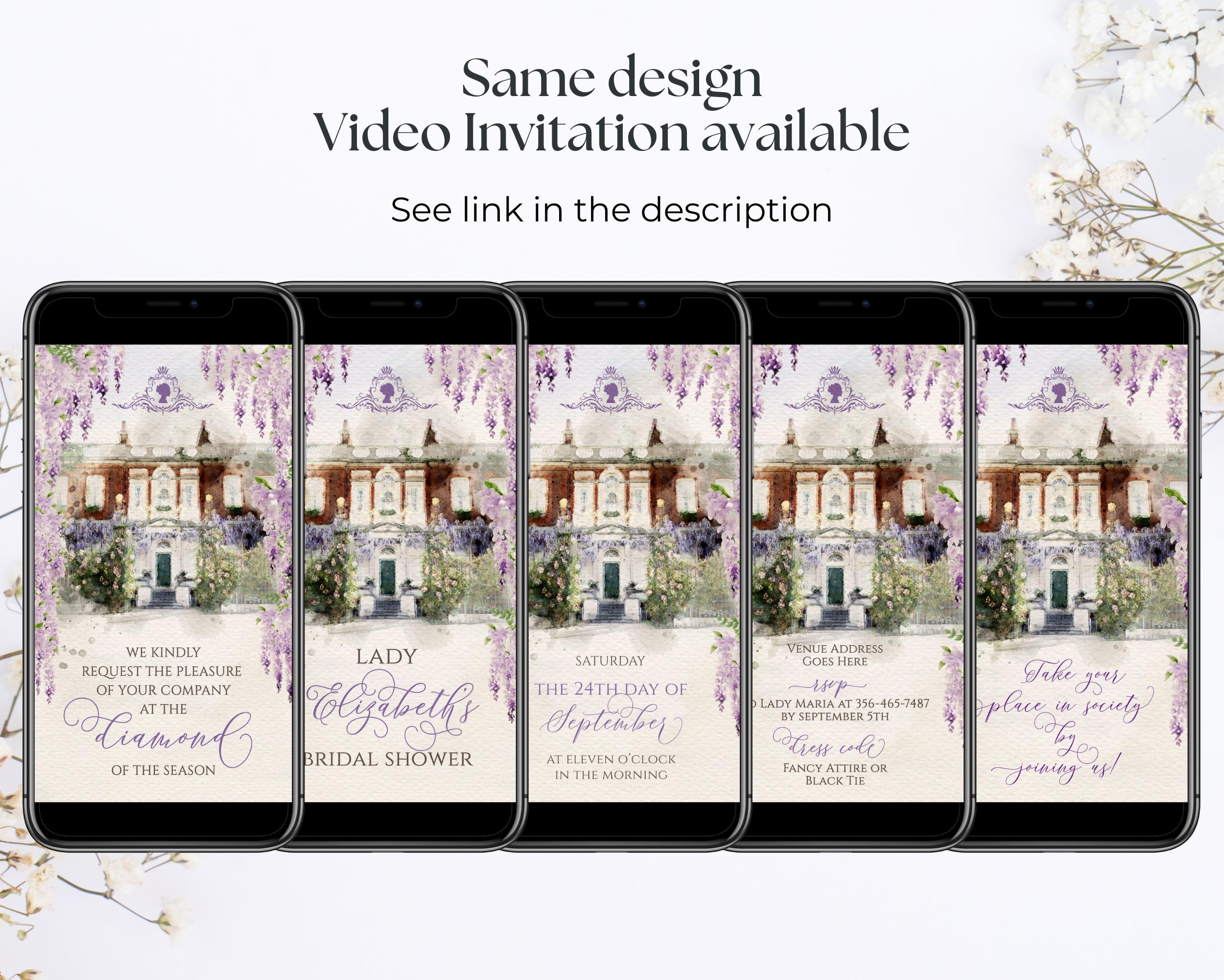 Regency Welcome Sign Template, Purple Wisteria Bridal Shower Welcome ...