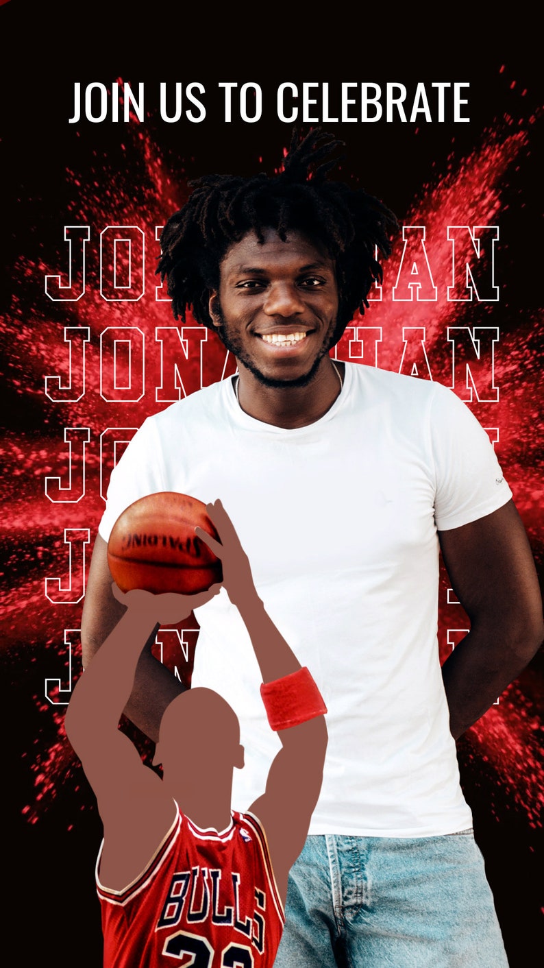 Jordan Theme Birthday Video Invitation Graduation Class of - Etsy