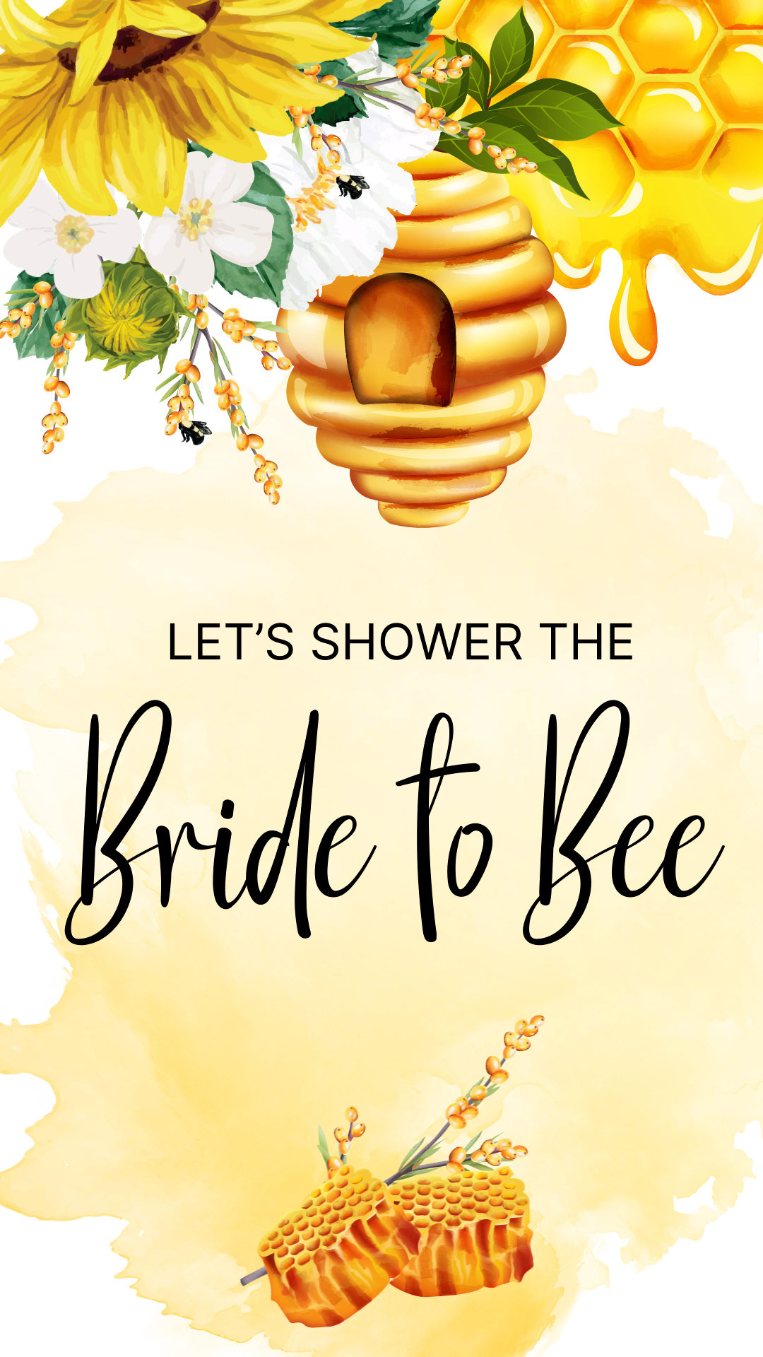 Bride to Bee Bridal Shower Video Invitation, Meant to Bee Animated ...