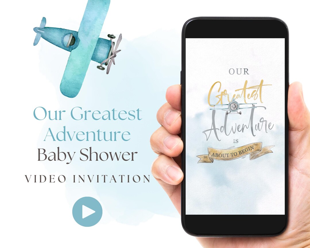 Our Greatest Adventure Baby Boy Shower Video Invitation, Adventure ...