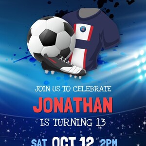 Soccer Birthday Invitation, Soccer Electronic Party Invite, Football ...
