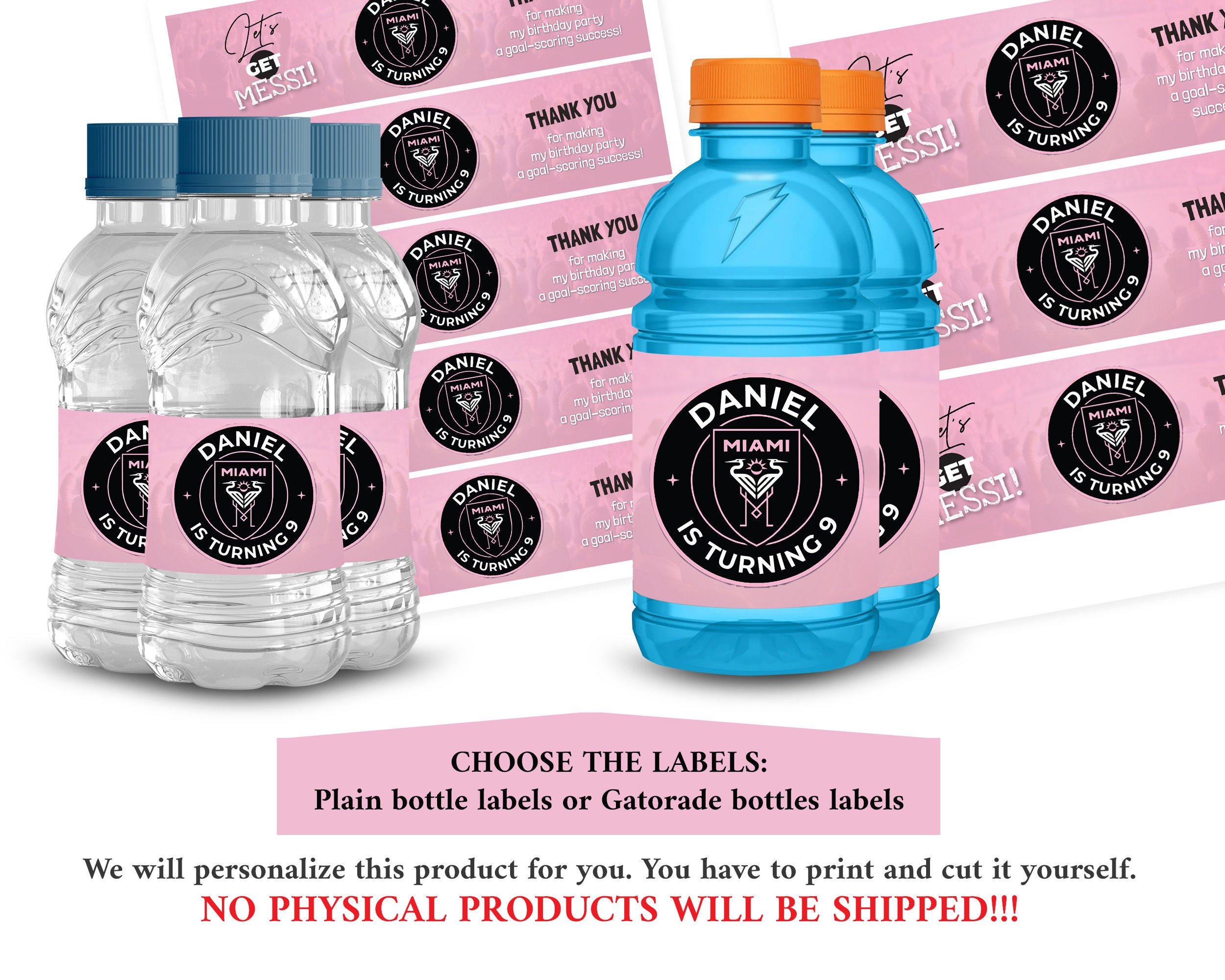 Messi Inter Miami Water Bottle Labels Messi Miami Gatorade - Etsy Australia