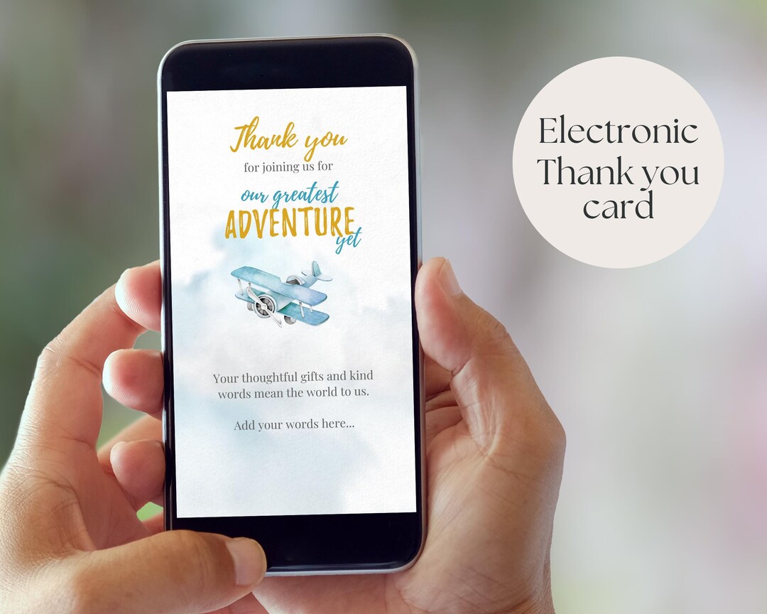 Our Greatest Adventure Baby Shower Thank You Card, Adventure Awaits ...
