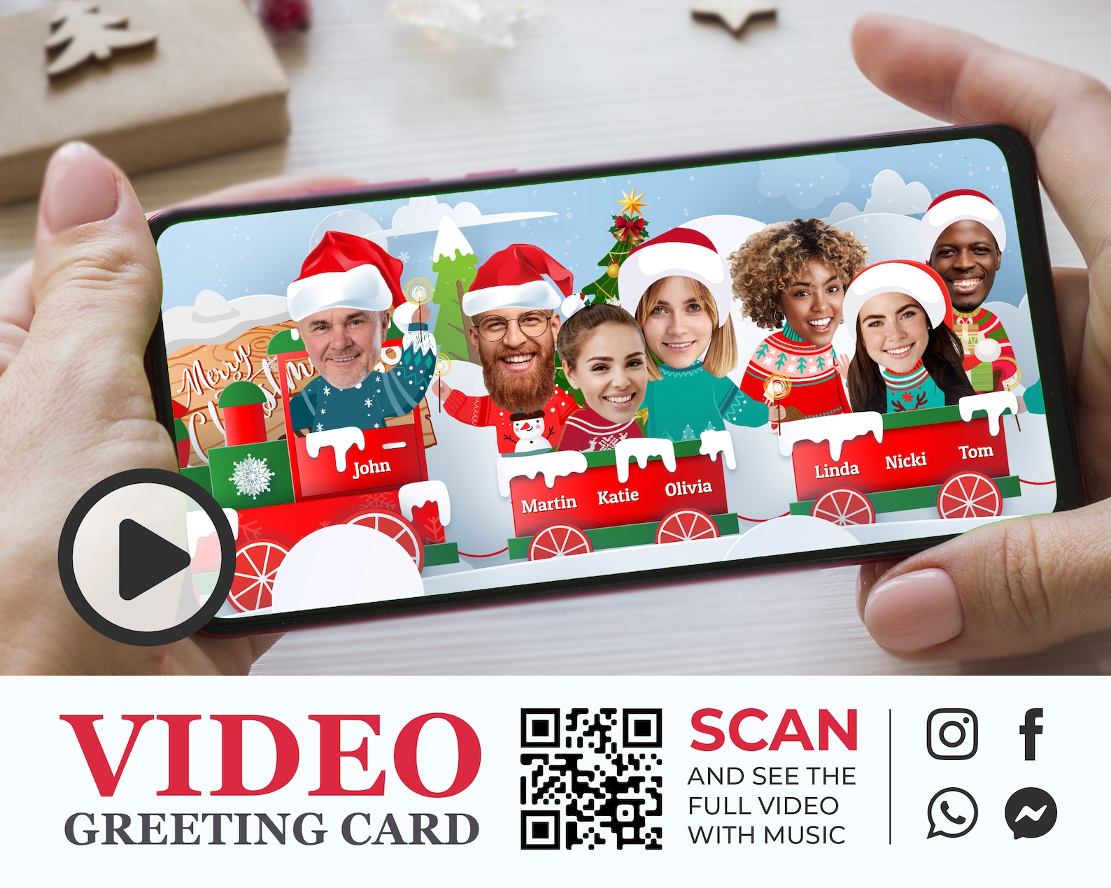 Corporate Christmas Video Greeting Card With Employees Photos, Company ...