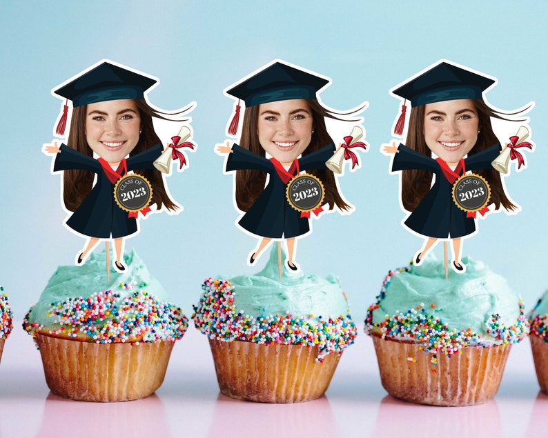 Graduation Cupcake Toppers With Photo Class of 2023 Cupcake - Etsy