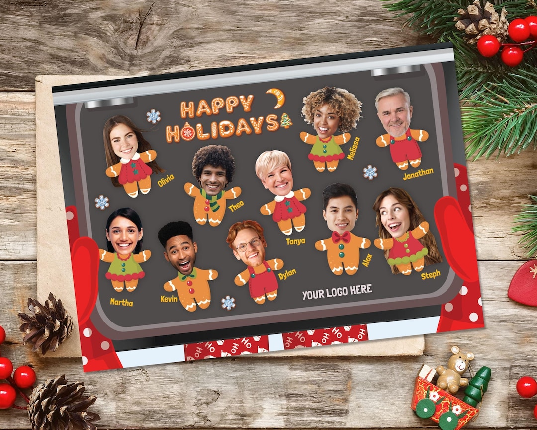 Funny Photo Christmas Greeting Card, Gingerbread Family / Company ...