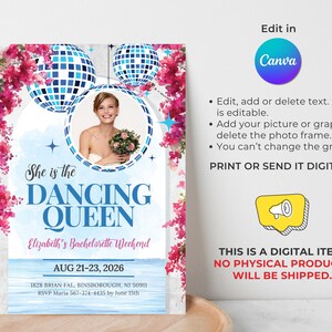 Dancing Queen Invitation Template With Photo, Mediterranean ...