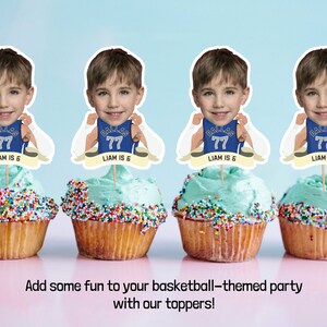 Basketball Player Cupcake Toppers With Photo, Basketball Player ...