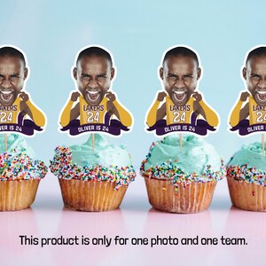 Basketball Player Cupcake Toppers With Photo, Basketball Player ...
