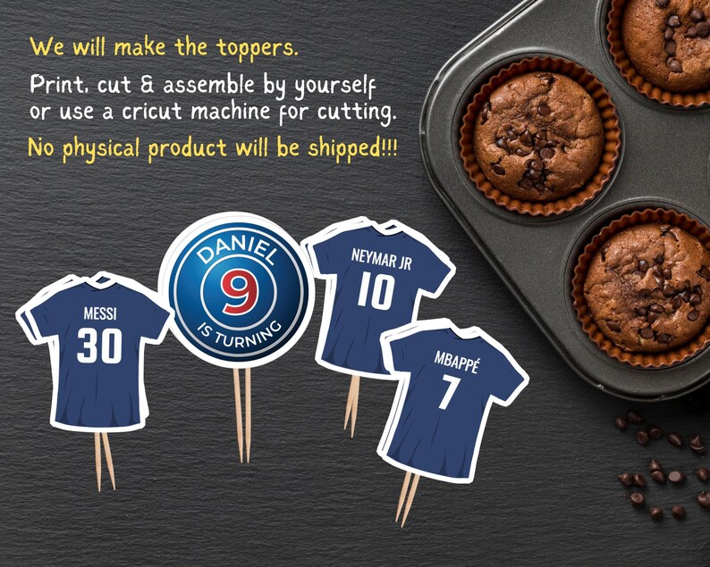 Soccer Cupcake Toppers, Jersey Birthday Cupcake Toppers, Uniform ...