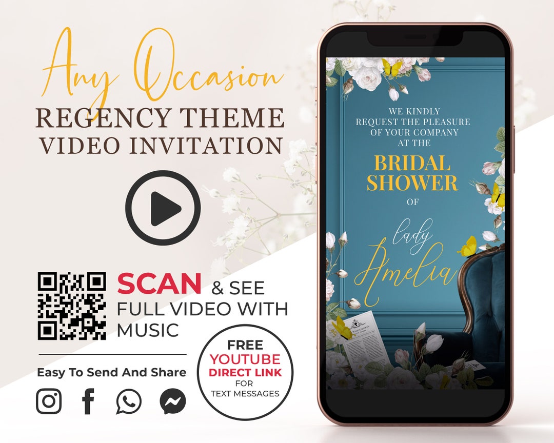 Regency Tea Party Bridal Shower Video Invitation, Victorian Era ...