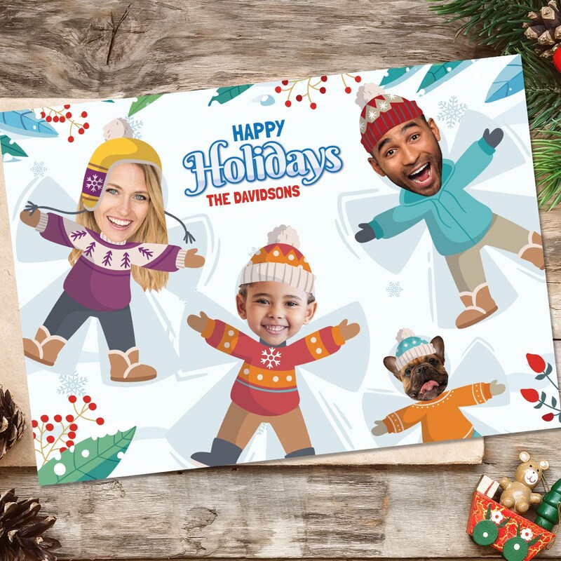 Funny Christmas Insert Face Cards - Etsy
