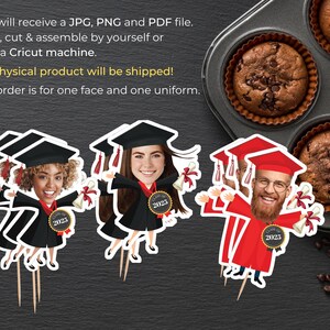 Graduation Cupcake Toppers With Photo, Class of 2025 Cupcake Toppers ...
