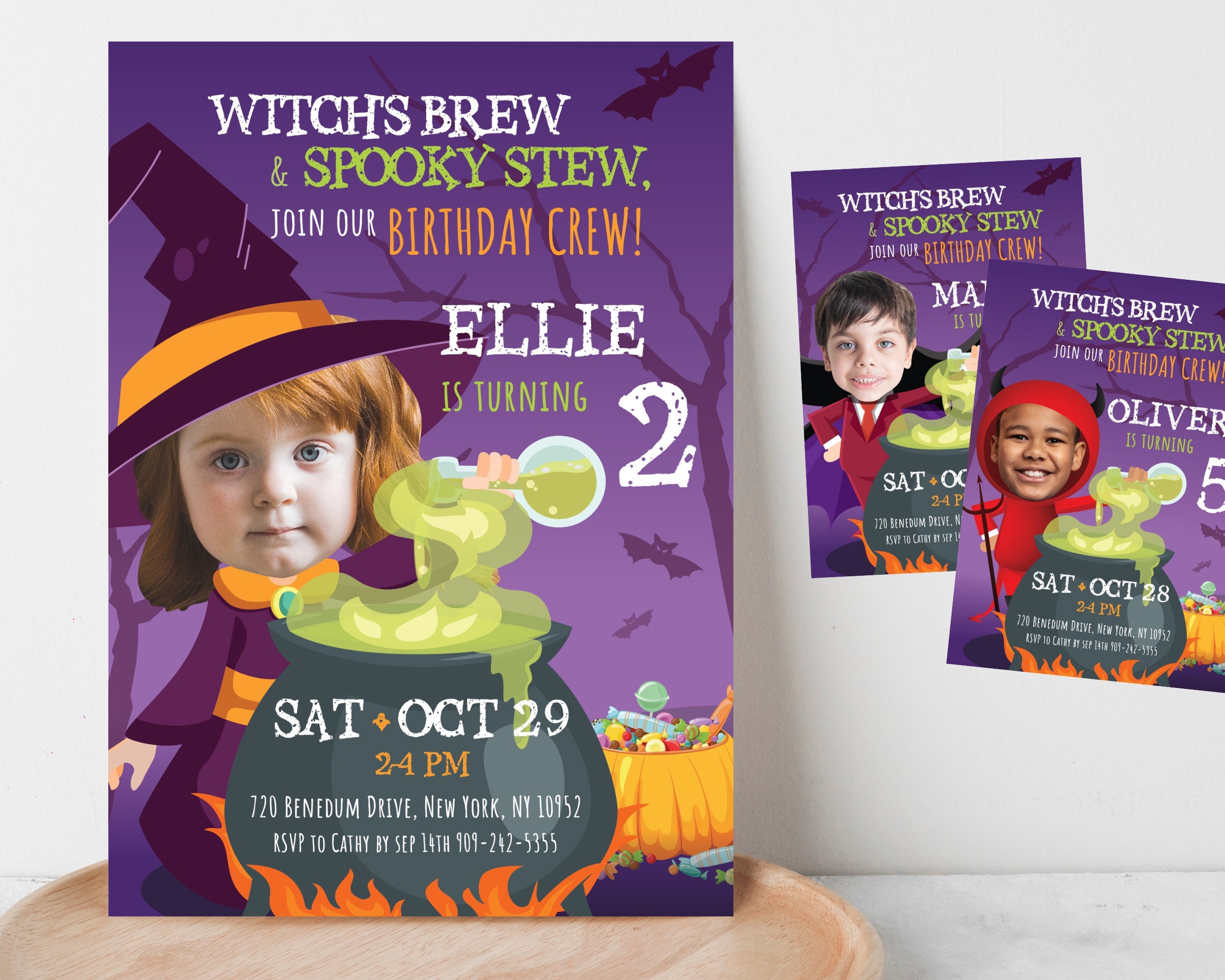 Halloween Birthday Invitation With Photo, Scary Birthday Party ...