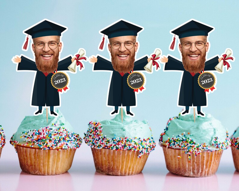 Graduation Cupcake Toppers With Photo Class of 2023 Cupcake - Etsy