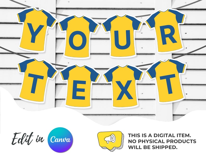 Soccer Jersey Banner Template, Birthday Banner Template, Football Party ...