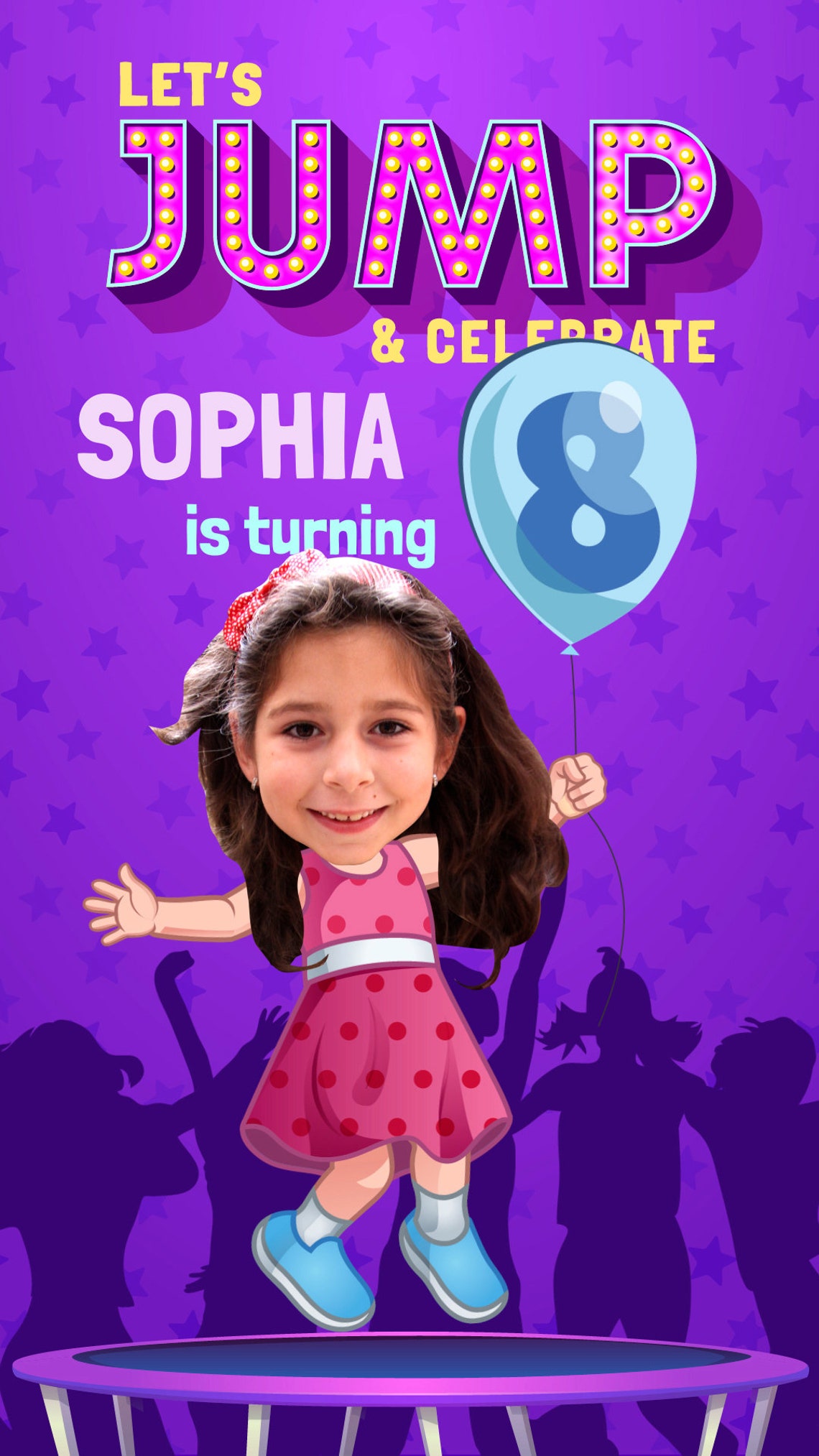 Kids Party E Invite Jump Birthday Video Invitation - Etsy