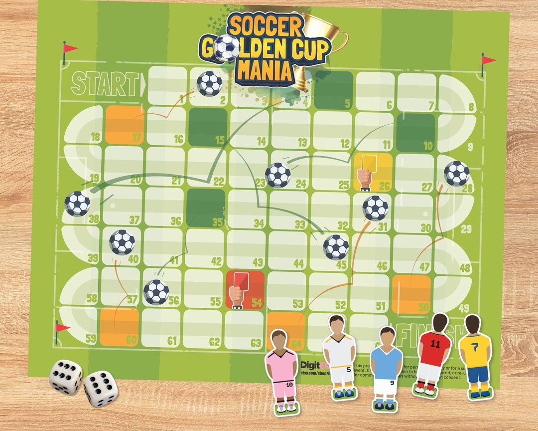 Soccer Club Teams Board Game, Soccer Birthday Activity Game, Soccer ...