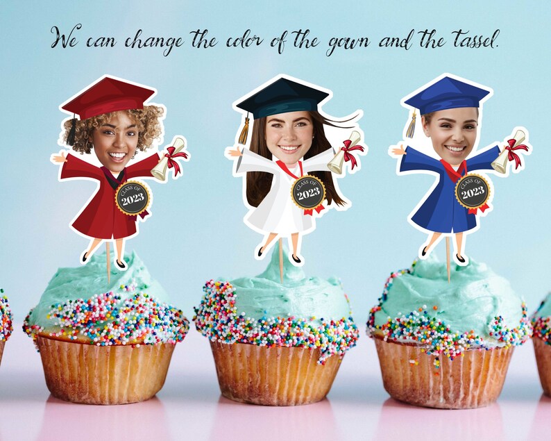 Graduation Cupcake Toppers With Photo Class of 2023 Cupcake - Etsy