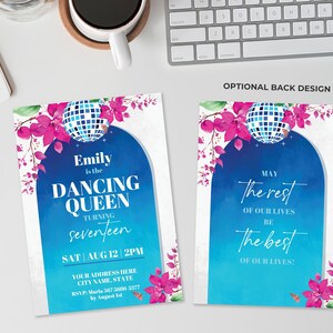 Dancing Queen Birthday Invitation Template in Canva, Greece Theme ...