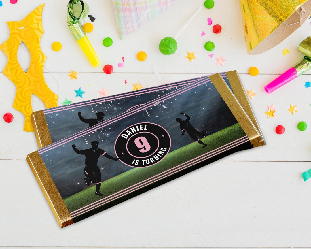 Soccer Chocolate Bar Wrapper, Birthday Candy Label, Food Decoration ...