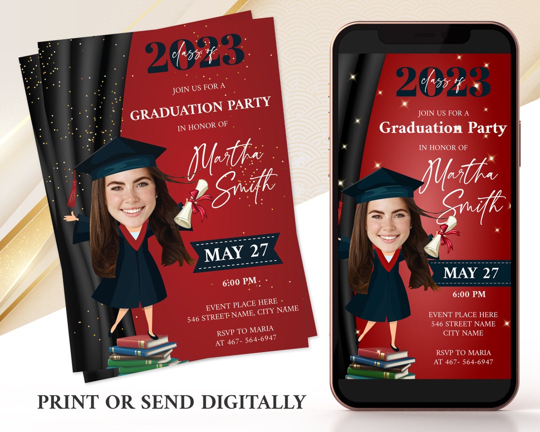 Graduation Invitation With Your Photo, Funny Class of 2023 Print ...