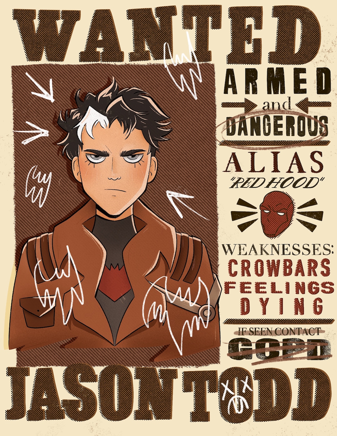 Red Hood Wanted Poster Full 8.5x11 Jason Todd Art - Etsy UK