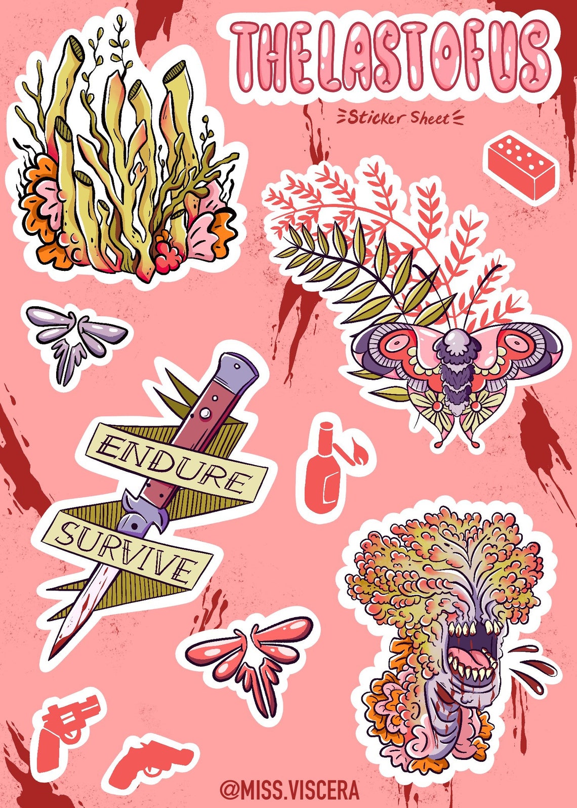 The Last of Us Sticker Sheet, Durable Original Vinyl Ellie Williams ...