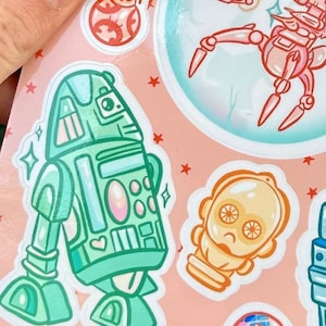 Star Wars Droids Sticker Sheet, Cute + Durable Original Vinyl Star Wars ...