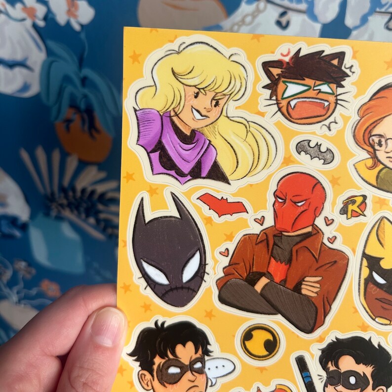 Bat Kids Sticker Sheet, Cute + Durable Original Vinyl Nightwing ...