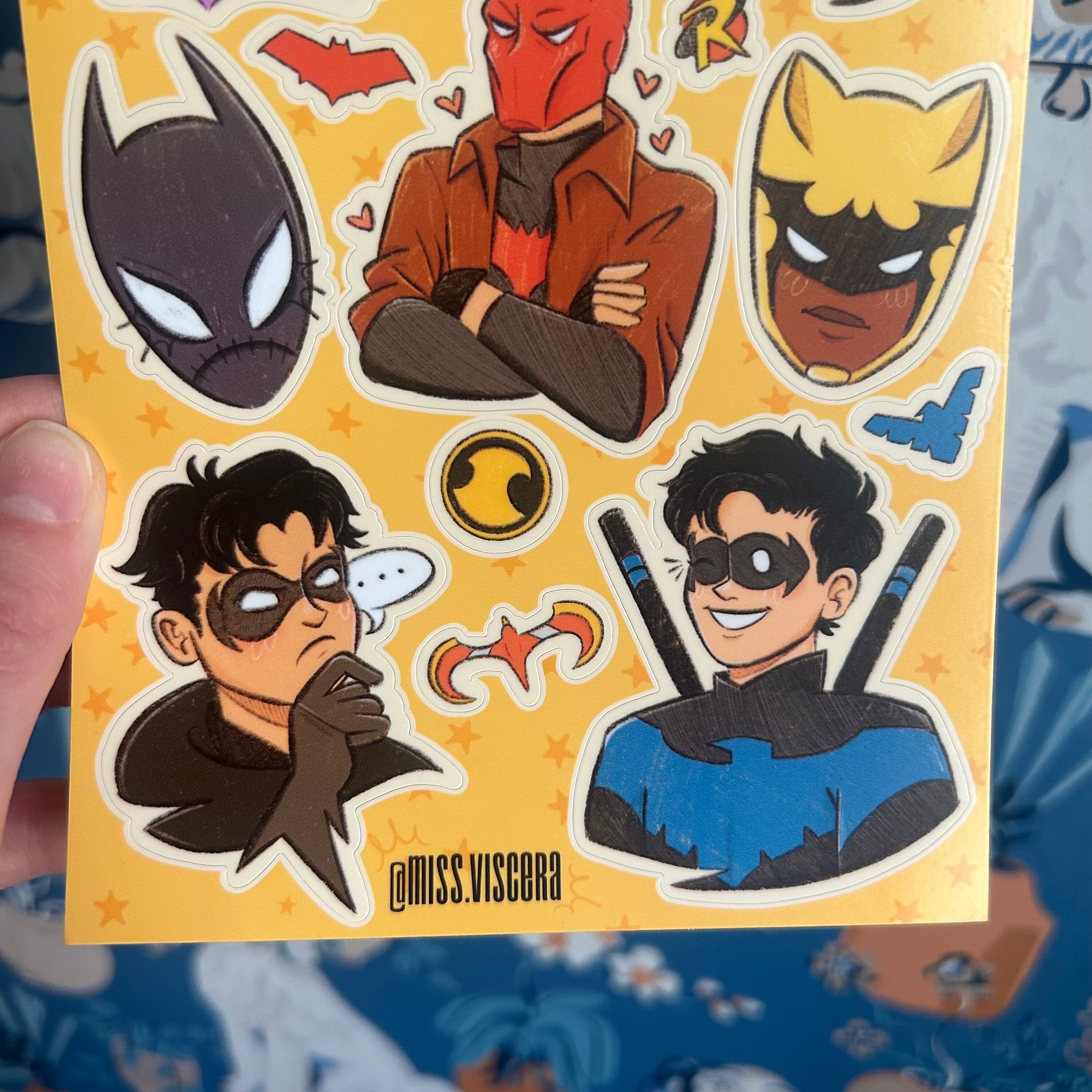 Bat Kids Sticker Sheet, Cute + Durable Original Vinyl Nightwing ...