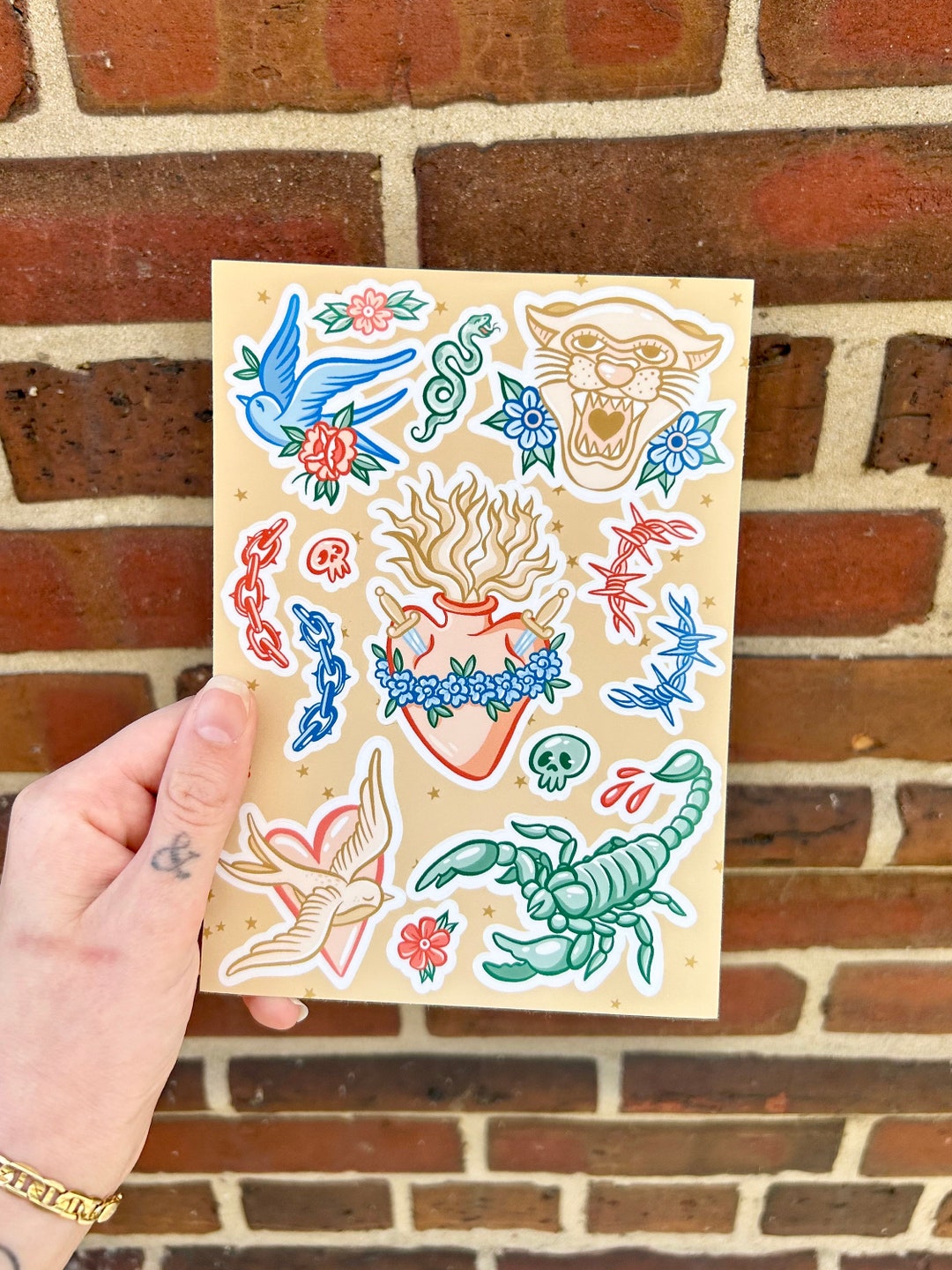 American Traditional Tattoo Matte Sticker Sheet, Cute + Durable ...