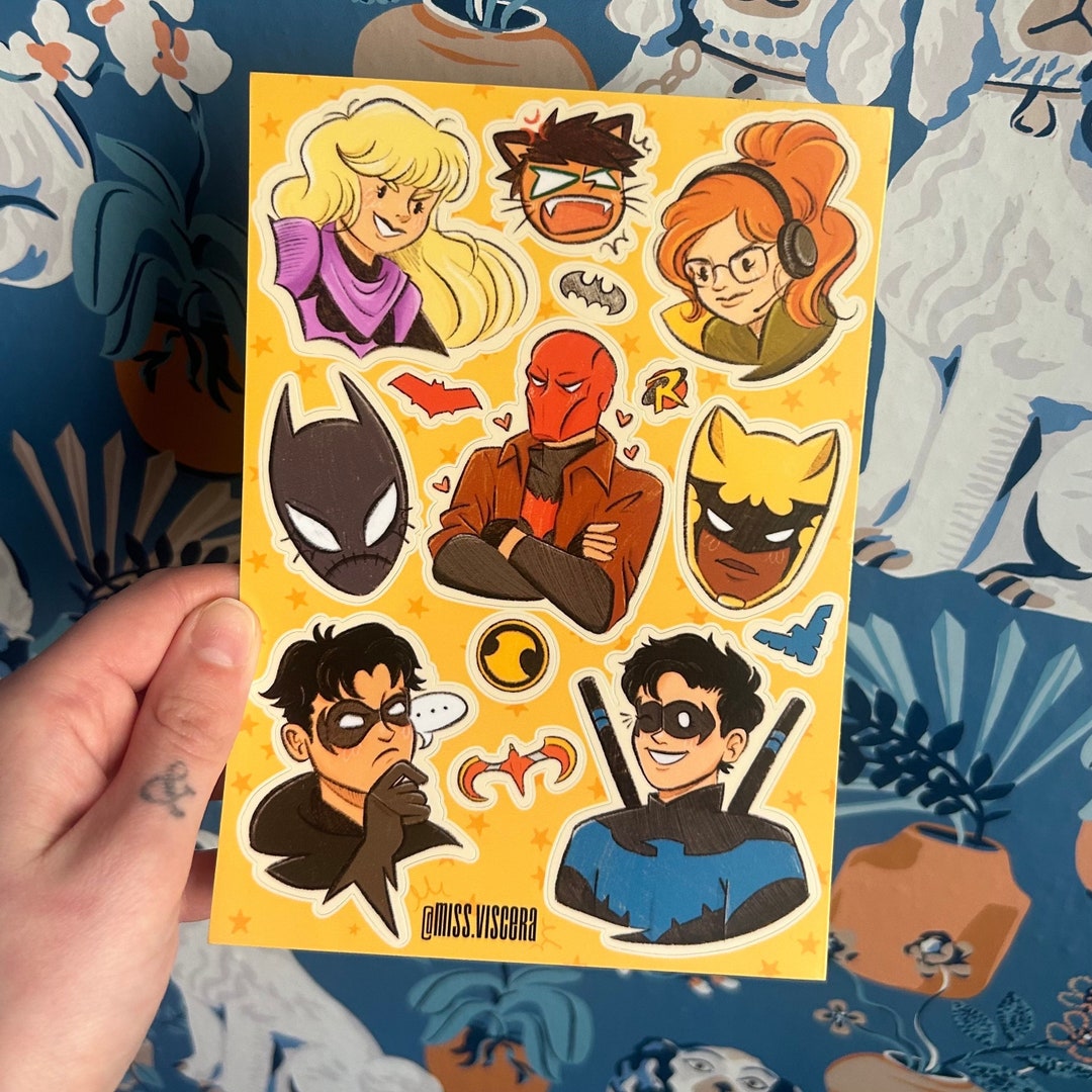 Bat Kids Sticker Sheet, Cute + Durable Original Vinyl Nightwing ...