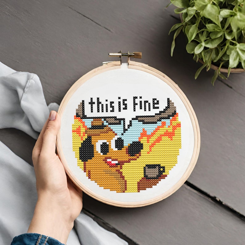This is Fine Meme Funny Cross Stitch Patterns Quick Cross - Etsy